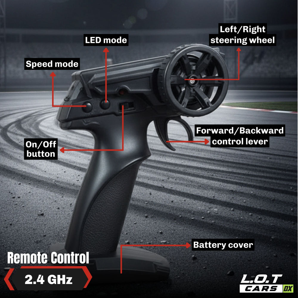 L.O.T Cars Ghost RC Drift Car - Fast RC Car with Lights